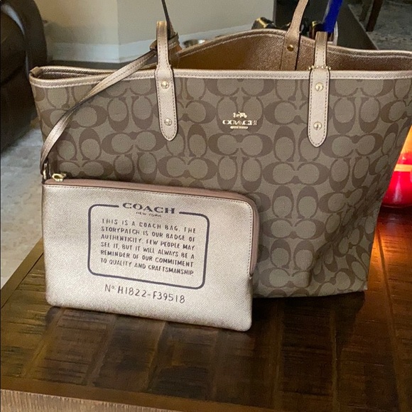 Coach | Bags | Coach Reversible Tote W Zip Pouch Firm Price | Poshmark